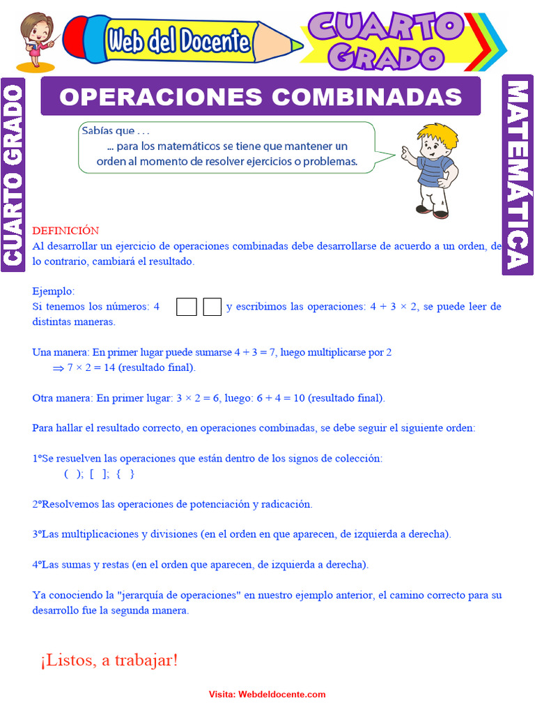 Practica Calificada de Operaciones Combinadas | PDF | Matemáticas