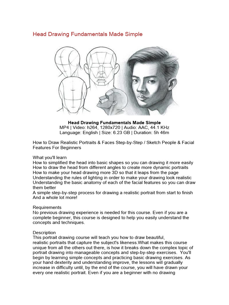 Head Drawing Fundamentals Made Simple | Download Free PDF | Drawing