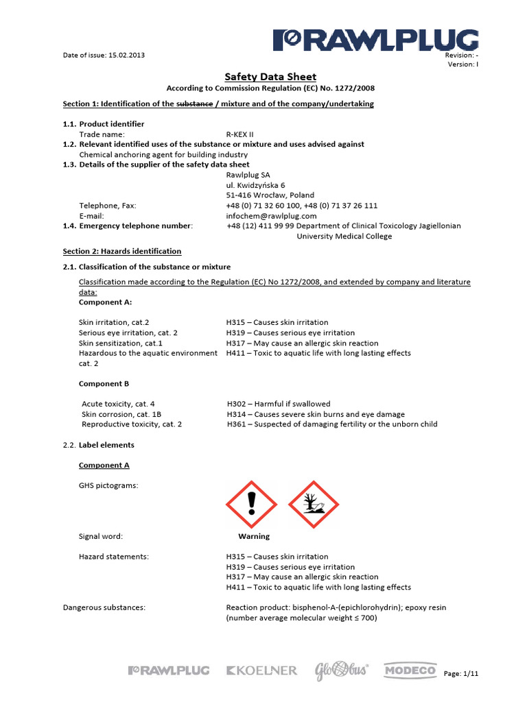 R-KEX II MSDS | Download Free PDF | Toxicity