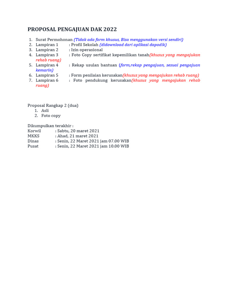 Proposal DAK 2022: Bantuan Rehab Ruang SMP | PDF