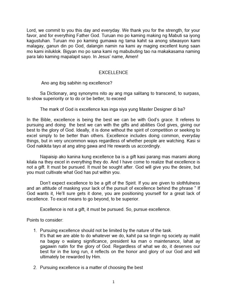 Pursuing Excellence Through Faith | PDF | Theology | Religious Belief ...