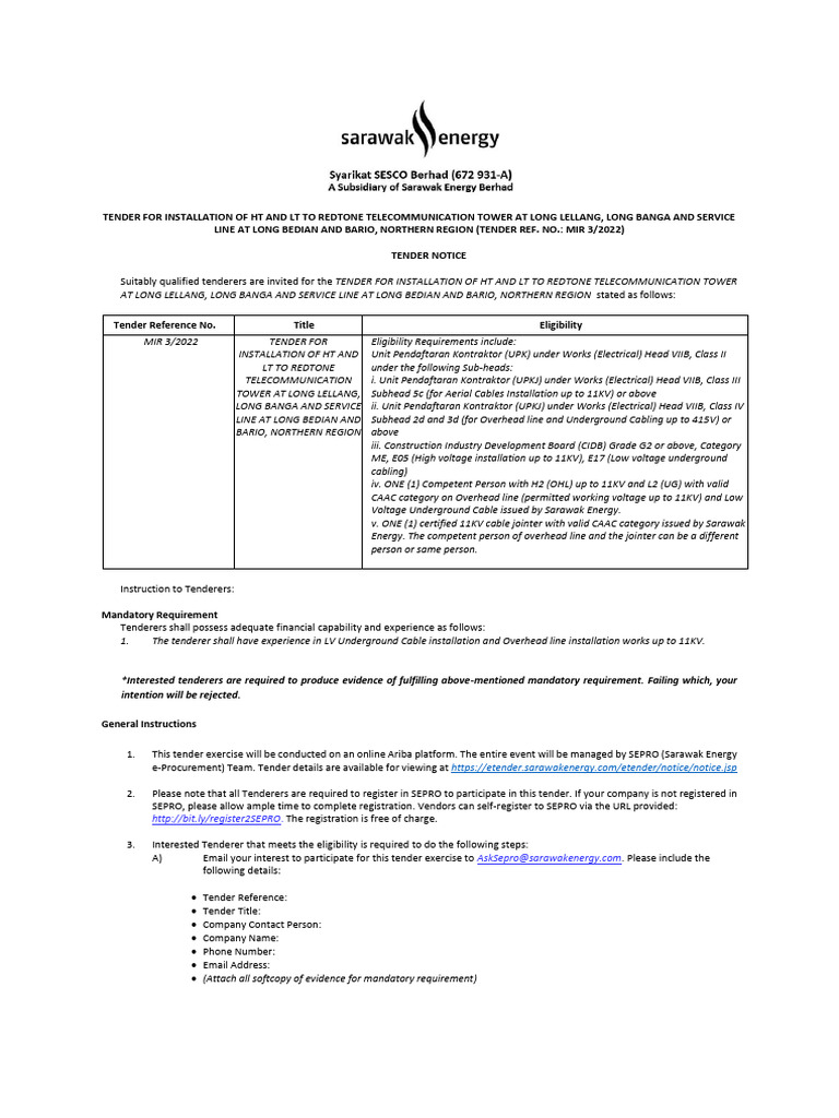 MIR3-2022 - Tender Notices | PDF | Electrical Engineering