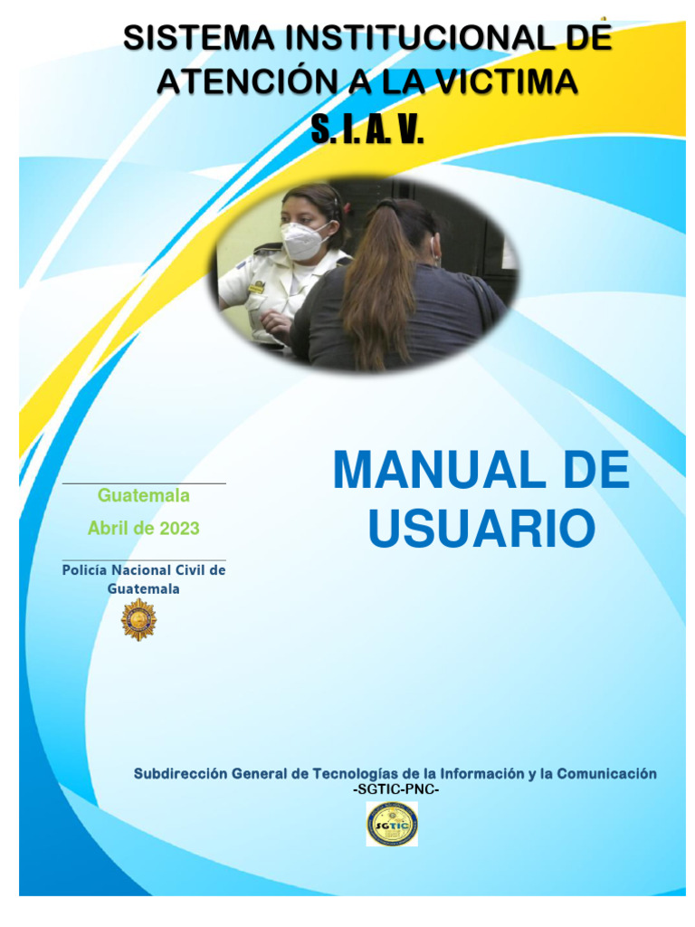 Manual SIAV: Guía de Usuario PNC | PDF | Ventana (informática) | Contraseña
