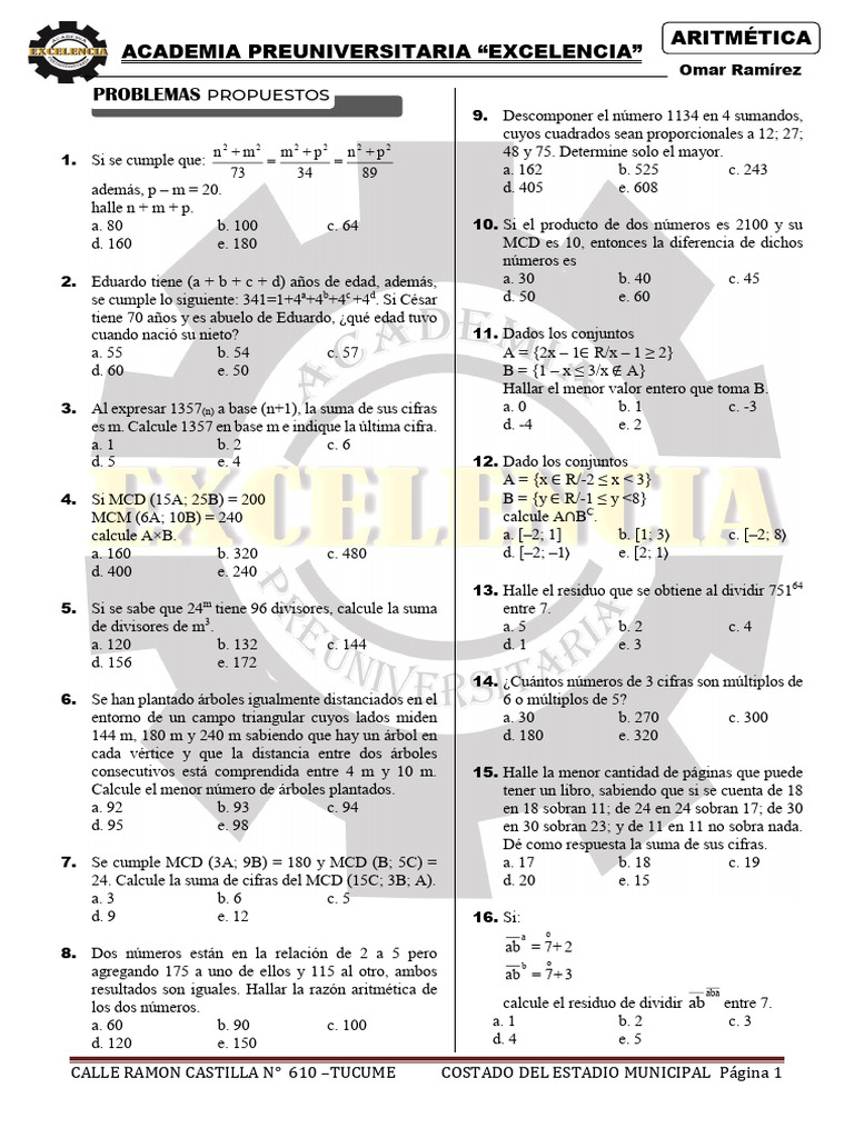 Repaso 02 - 06 - Excelencia | PDF | Aritmética | Matemáticas
