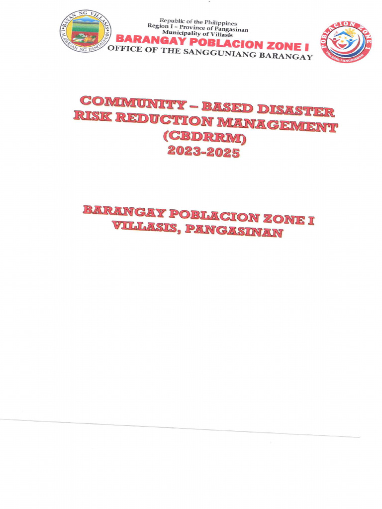 Poblacion Zone I BDRRM Plan | PDF