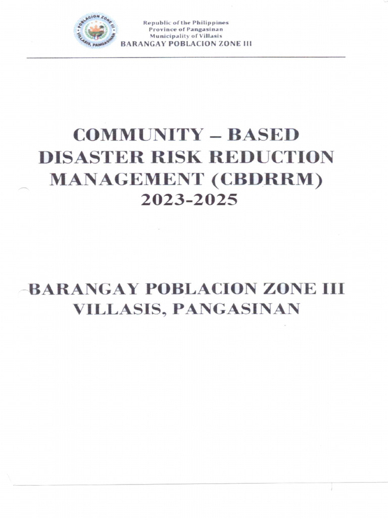 POBLACION ZONE III BDRRM PLAN | PDF