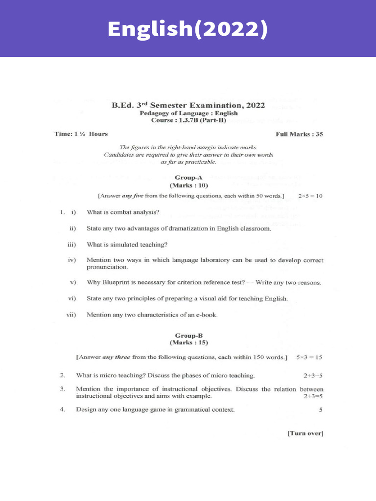 1.3.7B English | Download Free PDF | Educational Assessment | Teachers