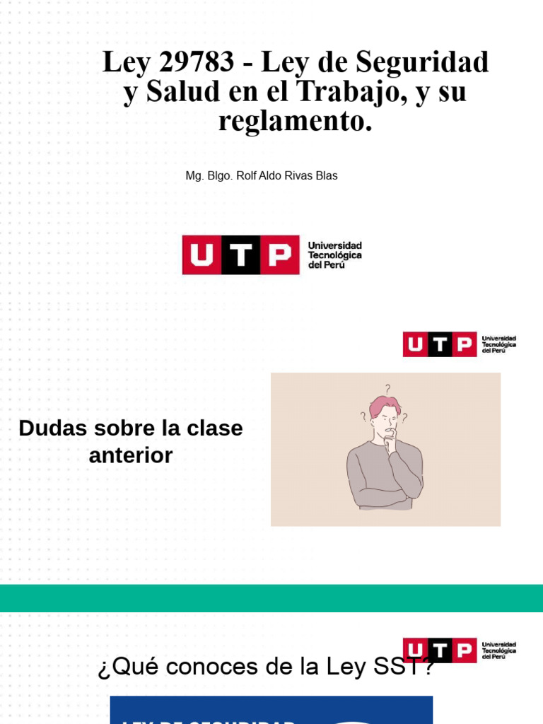S06_s1-LEY DE SEGURIDAD Y SALUD EN EL TRABAJO N°29783 | PDF | Derecho laboral | Valores