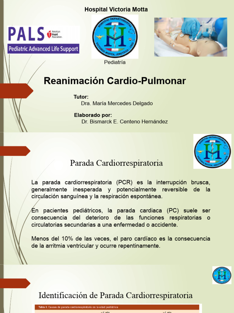 Copia de RCP Pediatría Dr. Centeno | PDF | Paro cardíaco | Reanimación ...