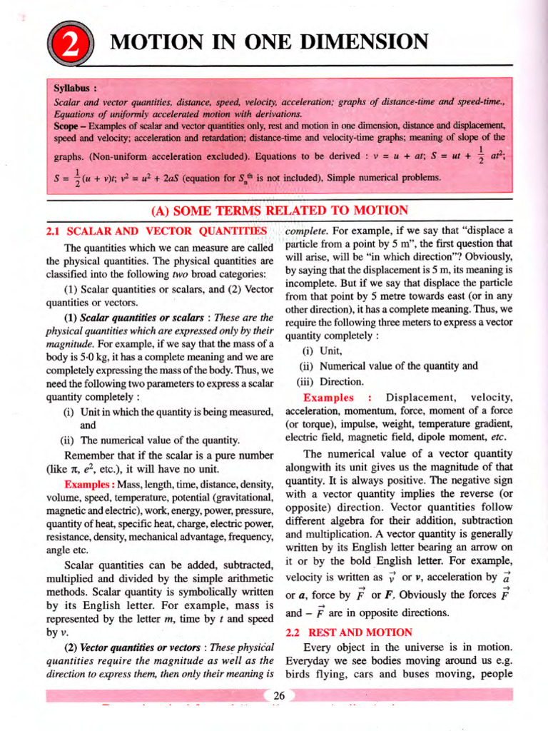 Class 9 Selina Physics Chapter 2 Motion in One Dimension | PDF | Physics | Geometry