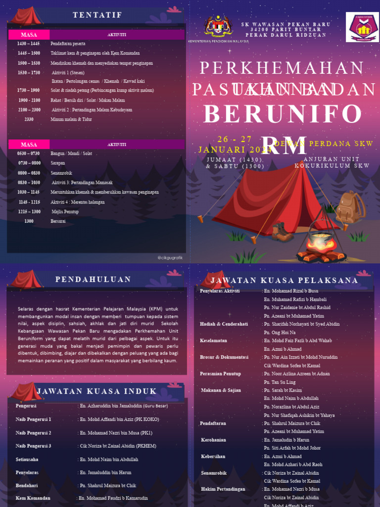 Template Buku Program Percuma Tema Perkhemahan (Cikgugrafik) | PDF