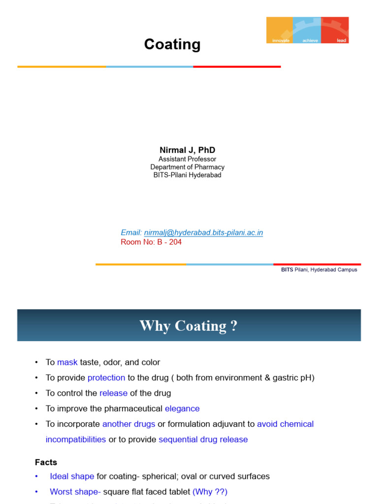 4 - Coating Slides - Bits Hyd | PDF | Polyethylene Glycol | Tablet ...
