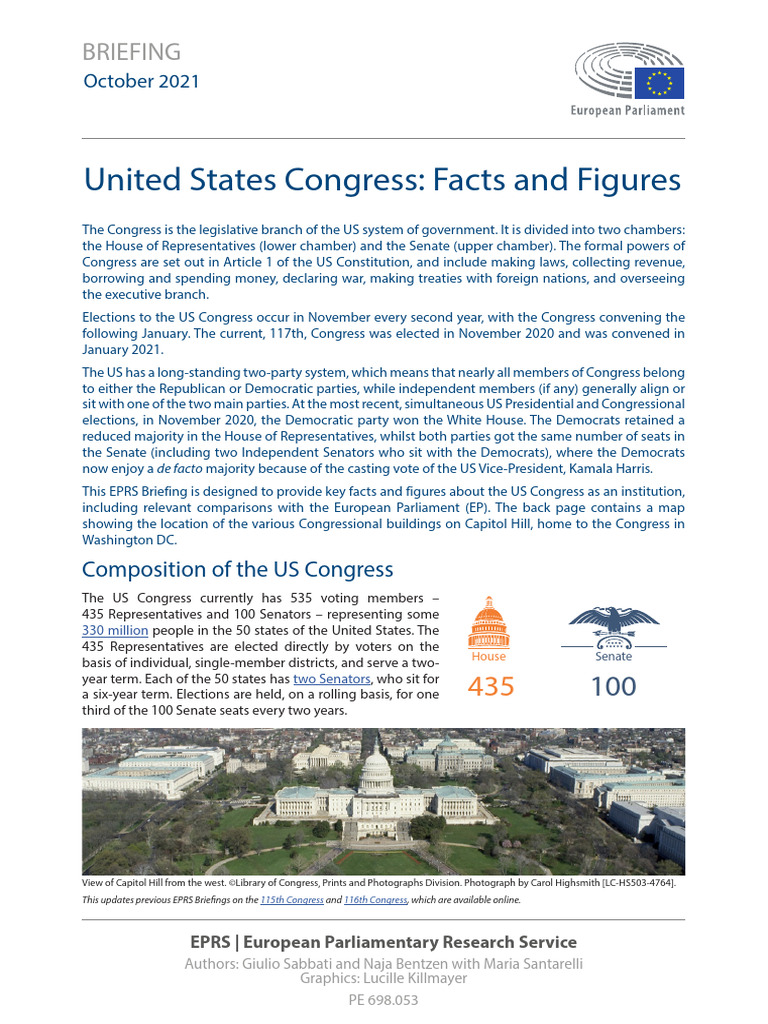 Facts and Figures Us Congress | PDF | Democratic Party (United States ...