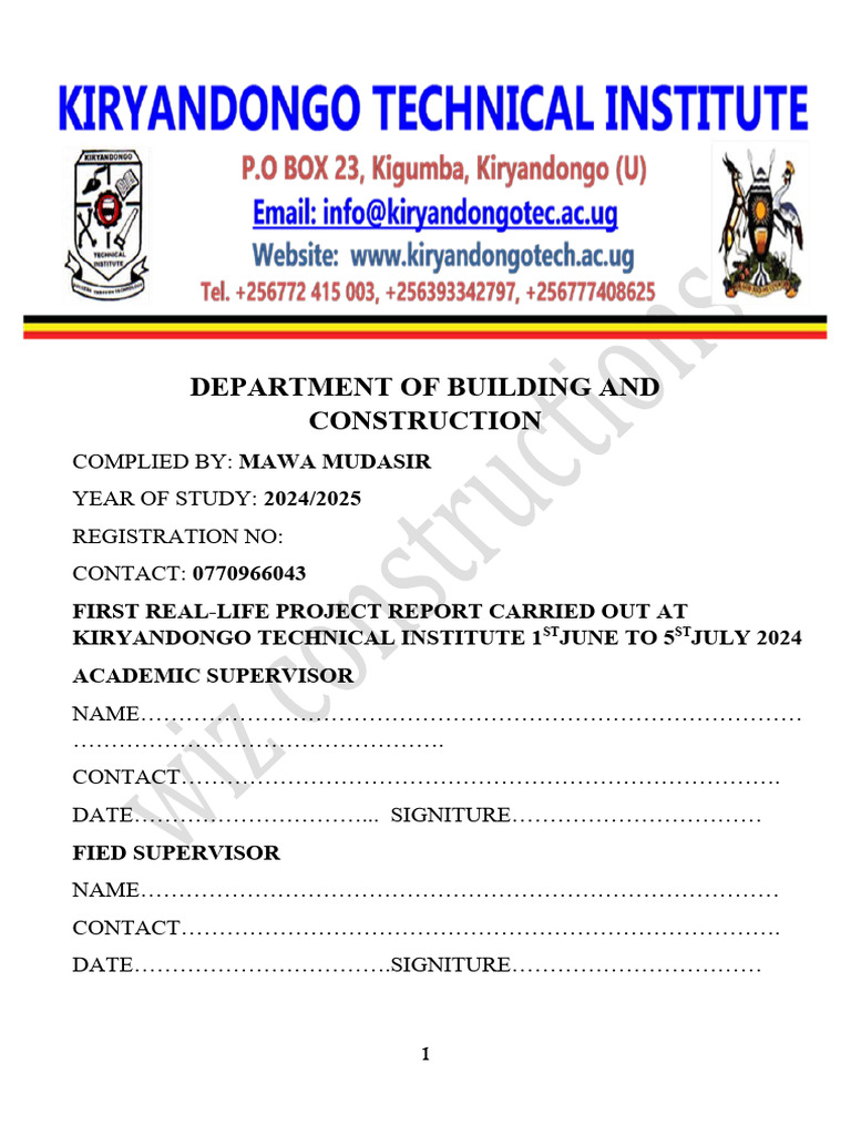 kiryandongoMAWA MUDASIR DOC REPORT KIRYANDONGO TECH INST | PDF | Home & Garden | Science ...