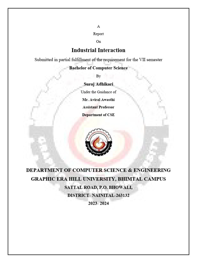 1sample industrial interaction report_FINAL | Download Free PDF | Behavior Modification | Cognition