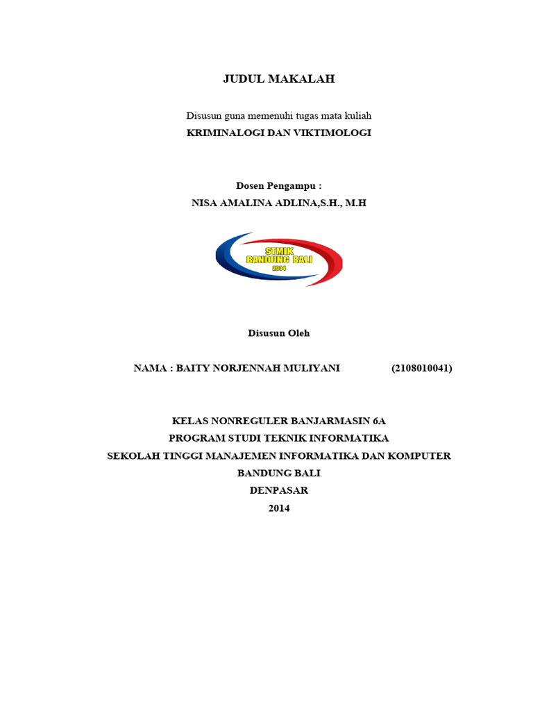Template Laporan Makalah | PDF