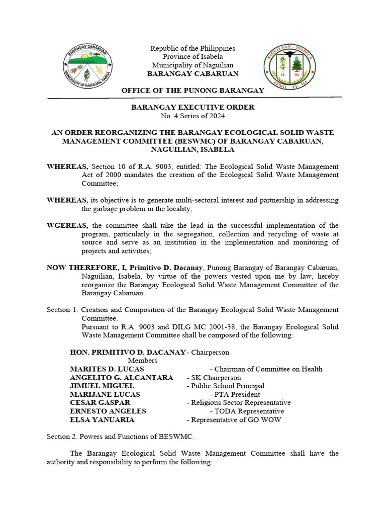 4 BESWMC 2024 | PDF | Waste Management | Pollution