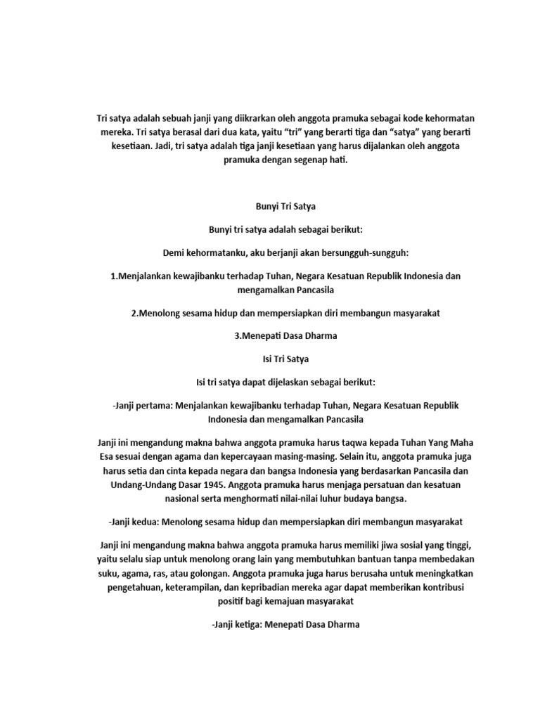 Tri Satya Dan Makna Dasa Darma | PDF | Karier & Perkembangan | Gaya Hidup