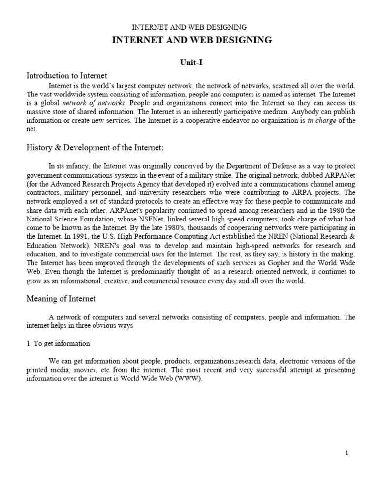 Iwd - Unit 1 | PDF | World Wide Web | Internet & Web