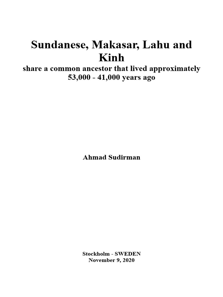 Sunda, Makasar, Lahu Dan Kinh English | PDF | Population Genetics ...
