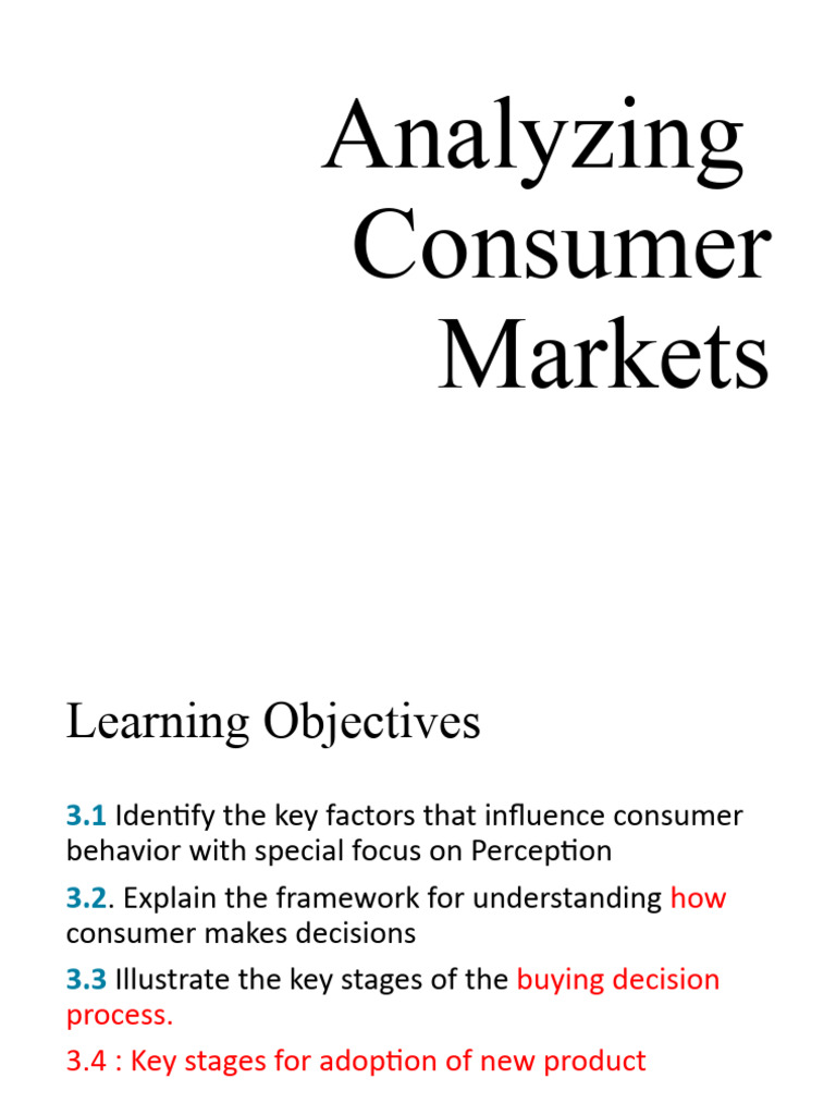 Consumer buying behaviour analysis | PDF | Consumer Behaviour | Perception