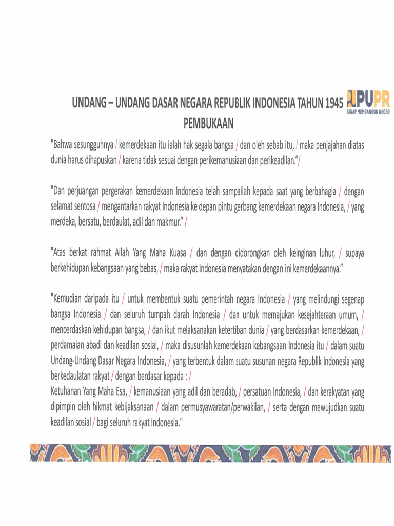 UUD 45 Versi Slide Pupr | PDF