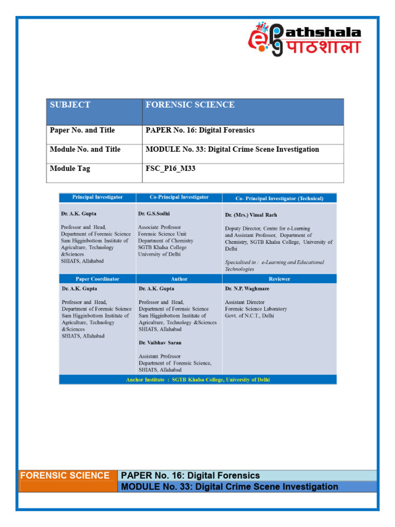 Digital Crime Scene Investigation | Download Free PDF | Digital Forensics | Crime Scene