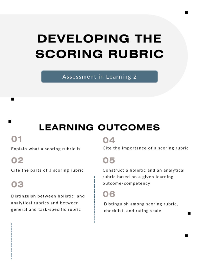 Developing The Scoring Rubric | PDF | Rubric (Academic) | Evaluation