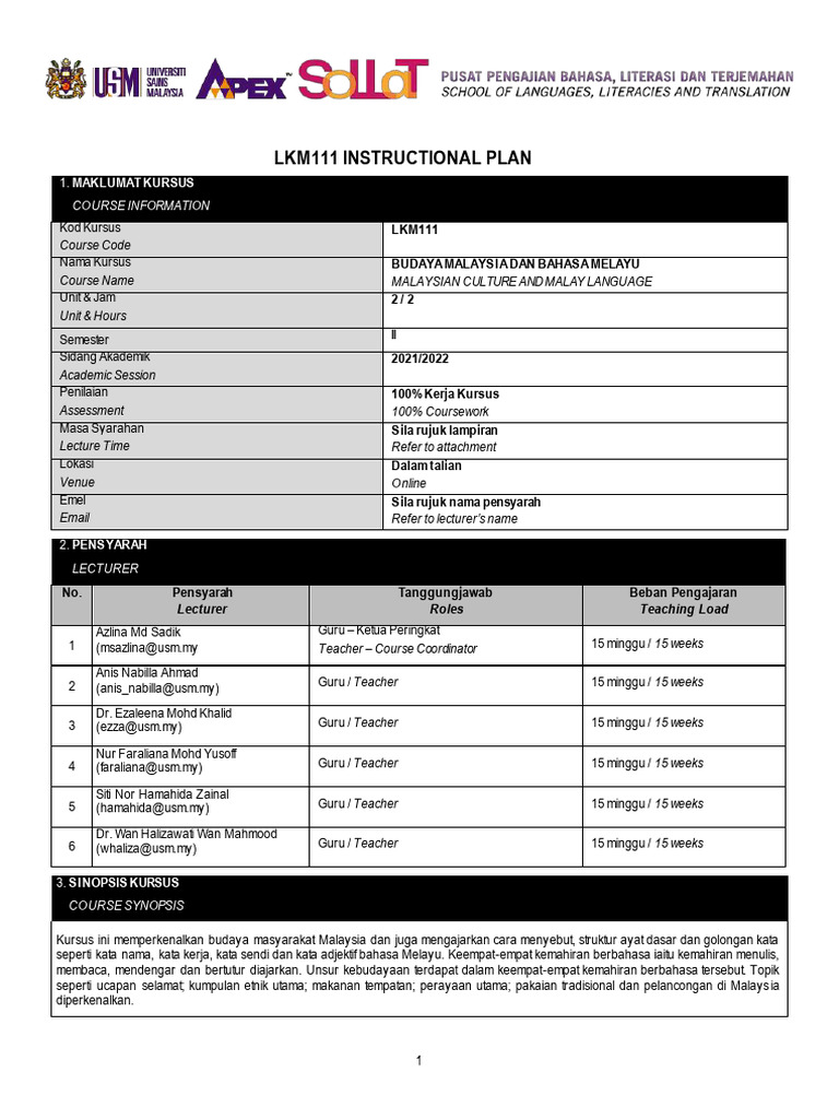 Lkm111-Instructional Plan | PDF | Copyright | Indonesian Language
