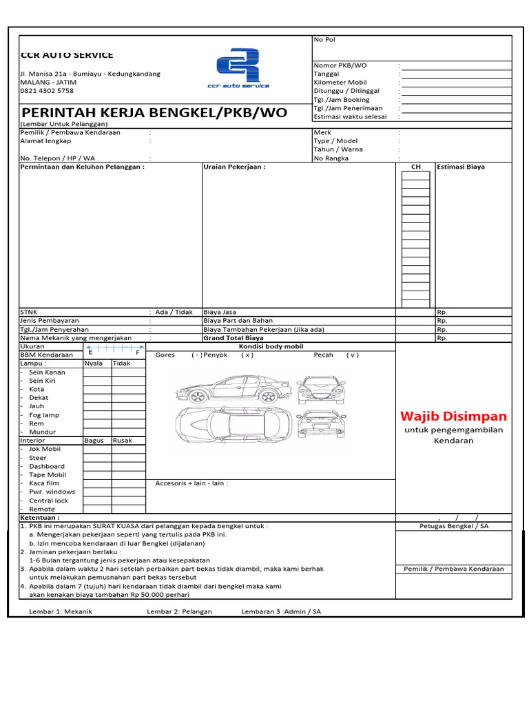 Work Order CCR New Format | PDF