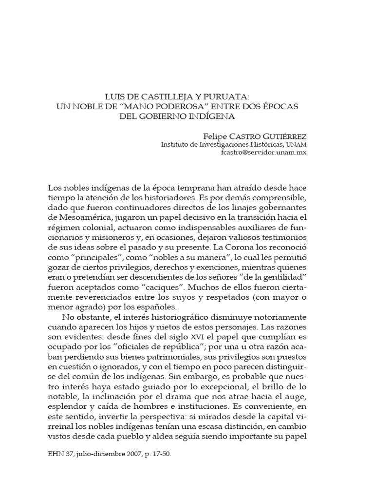 Luis Castilleja Castro Ensayo | PDF | Nueva españa | Nobleza