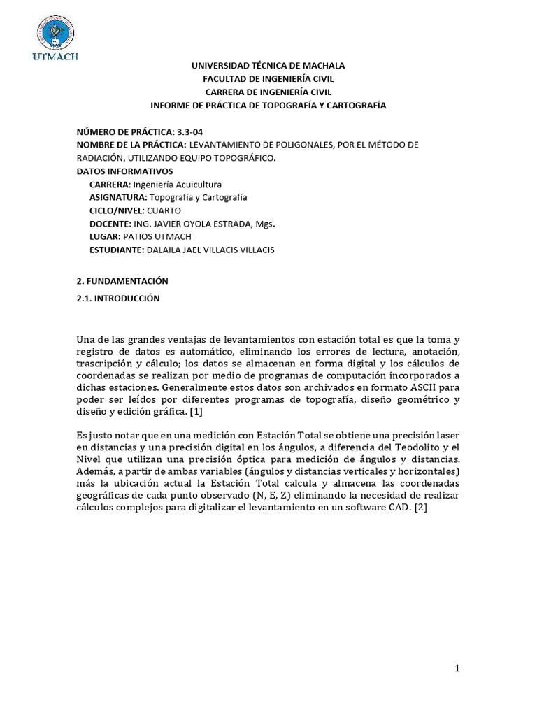 2024 1 Informe Pract 04 Topo Carto | PDF | Topografía | Datos geográficos e información