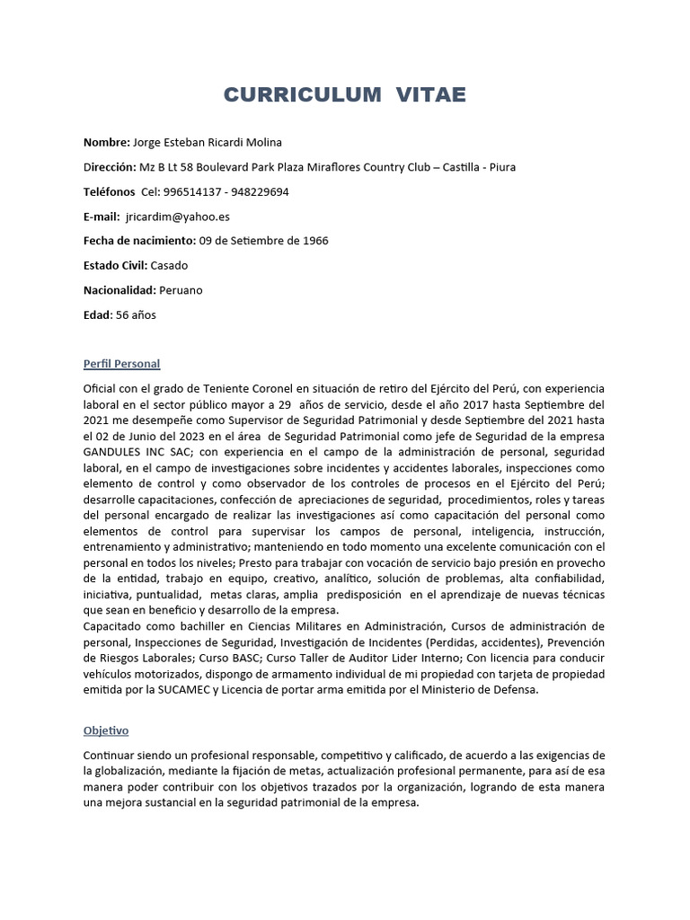 Experto en Seguridad Patrimonial y Militar | PDF | Personal (militar ...