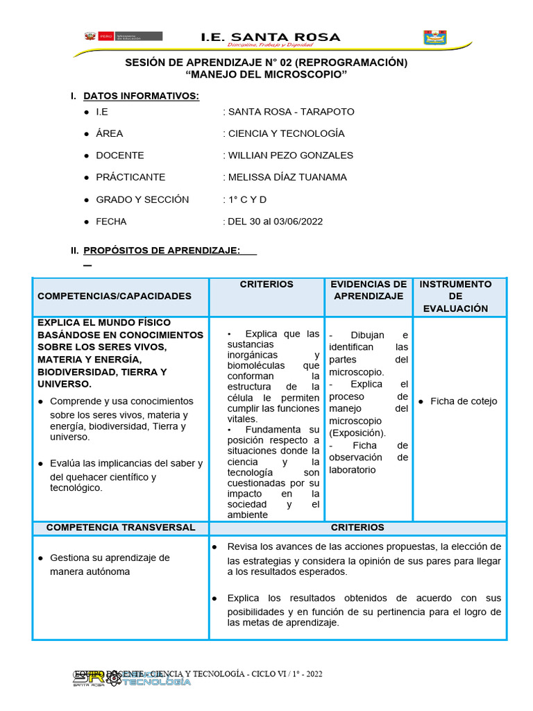 SESIÓN DE APRENDIZAJE-Act. | PDF | Evaluación | Aprendizaje