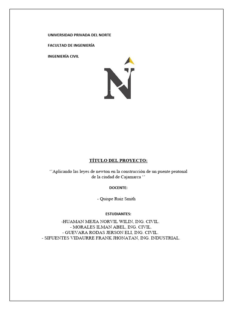 Formato Proyecto 2do Avance-1 | PDF | Peatonal | Puente