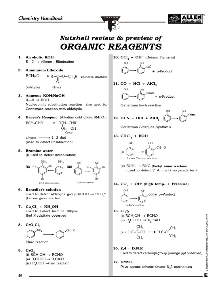 All Organic Reagent | PDF | Polymers | Aldehyde