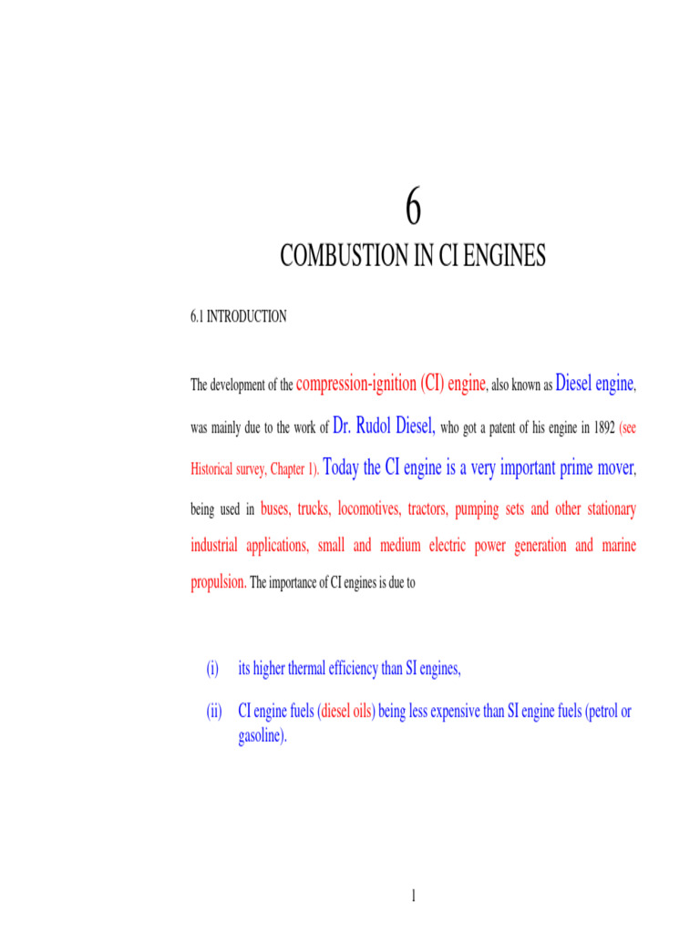 07 Combustion in CI Engines | PDF | Diesel Engine | Combustion