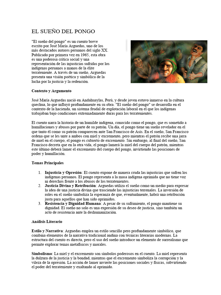 El Sueño Del Pongo | PDF | Perú