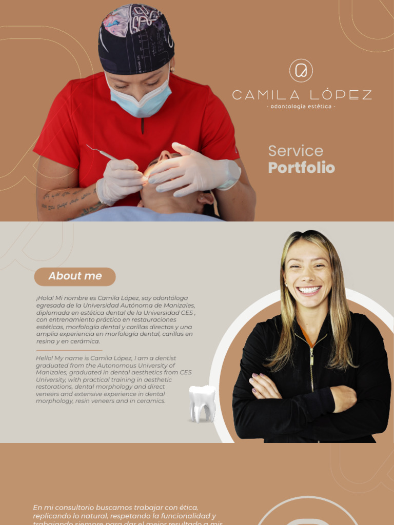 Portafolio Servicios Camila | Descargar gratis PDF | Anatomia dental | Ramas de Odontología