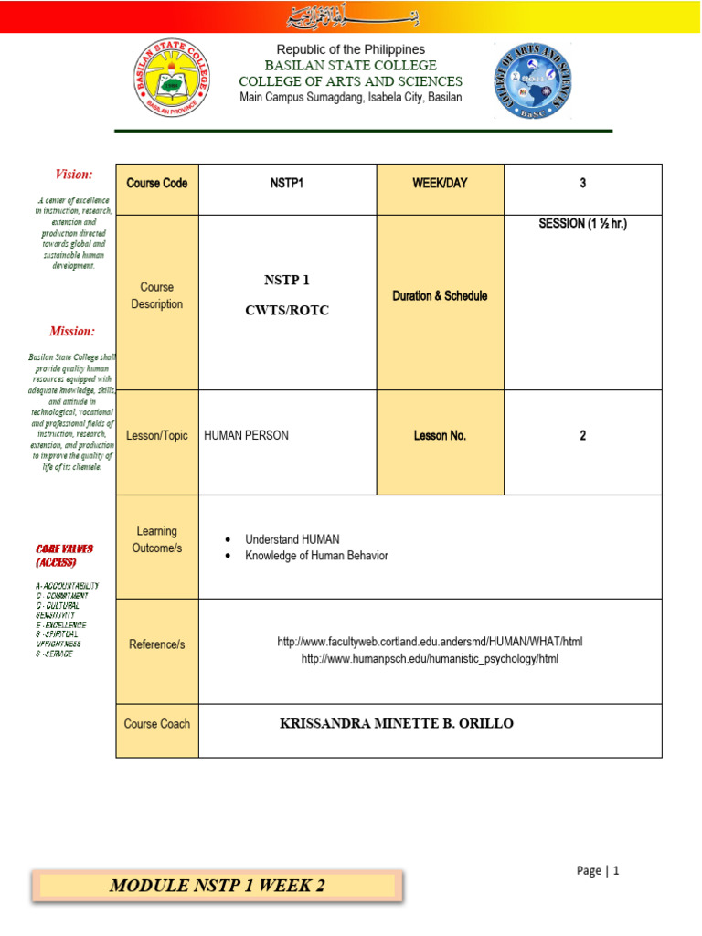 NSTP_1_WEEK_3_MODULE_2 | PDF | Self Esteem | Psychology