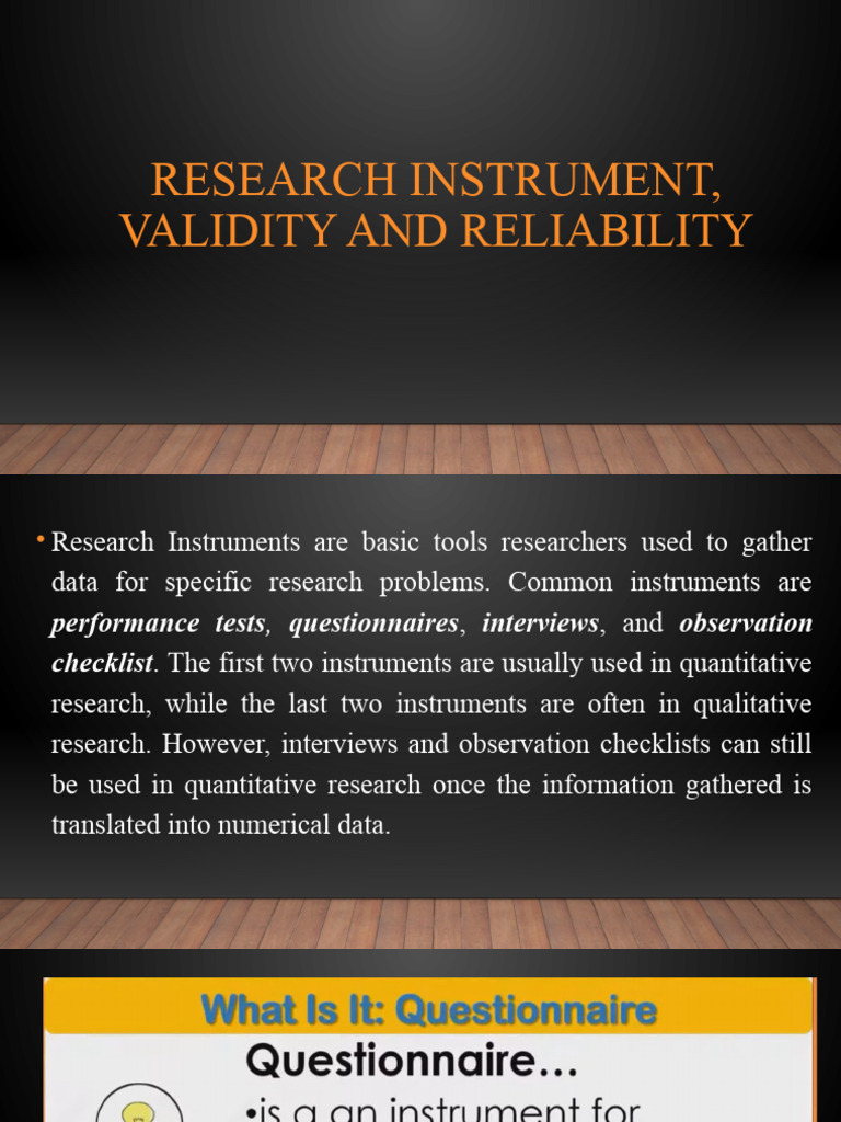 PR 2 Q2 Research Instrument, Validity and Reliability 103749 | PDF | Statistics | Validity ...