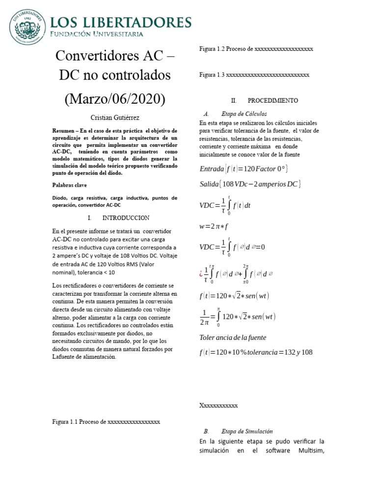convertidor ac-dc | PDF | Resistencia Eléctrica y Conductancia ...