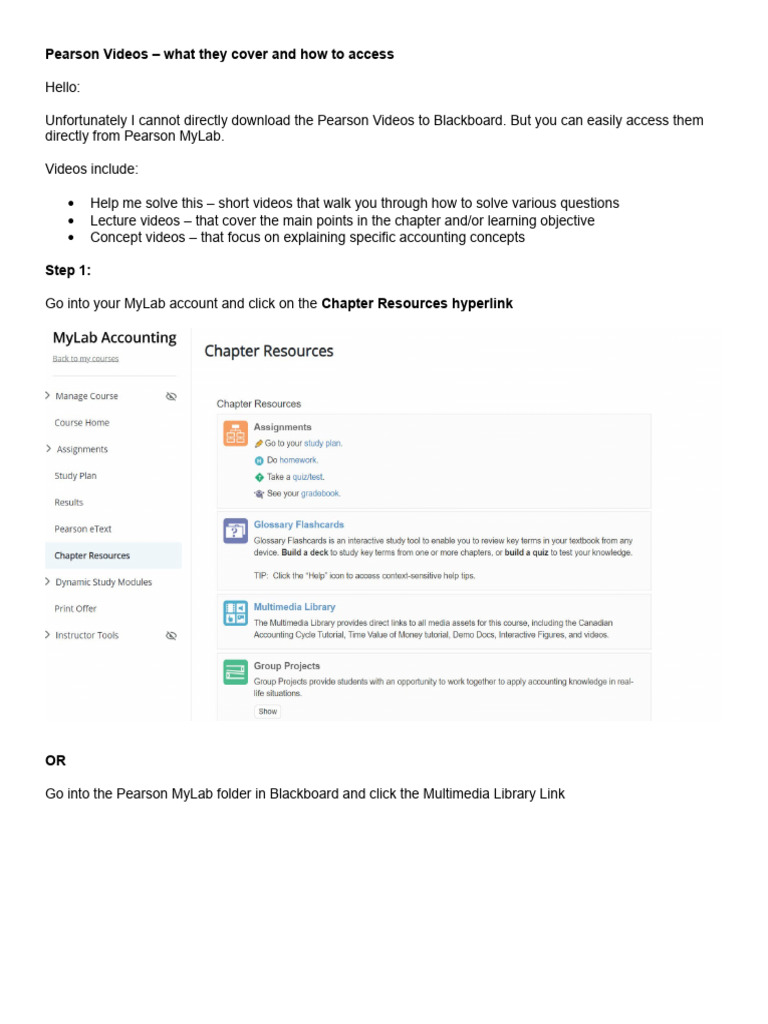 How To Access Videos in MyLab | PDF