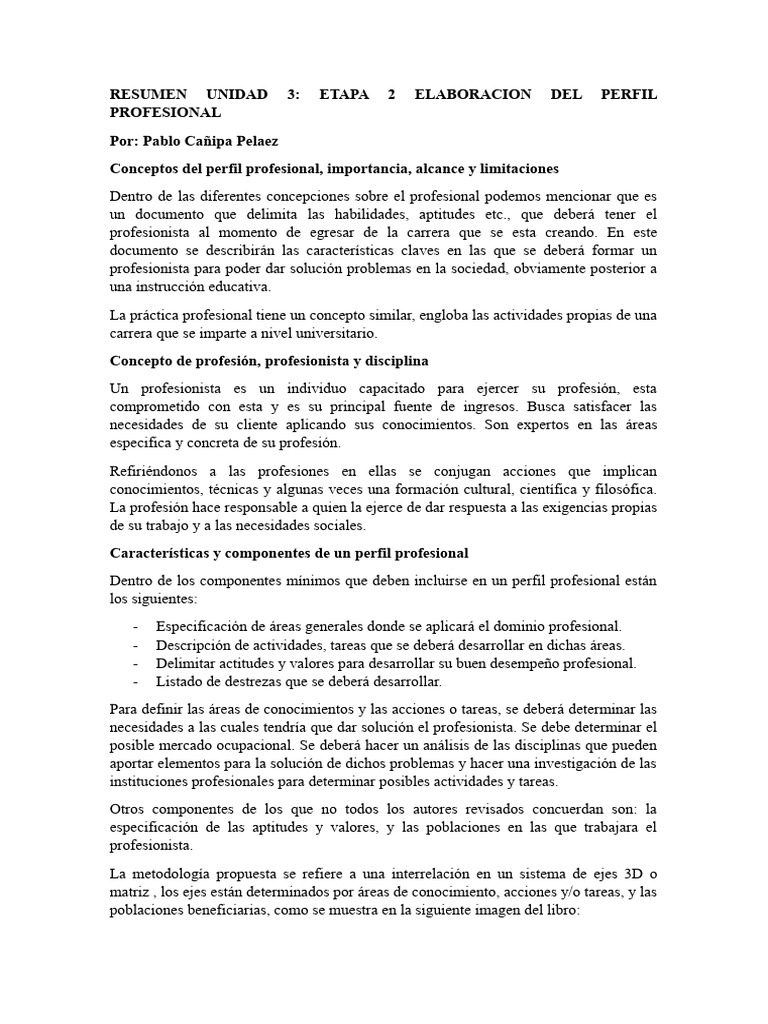 Resumen Cap 3 Etapa 2 | PDF | Plan de estudios