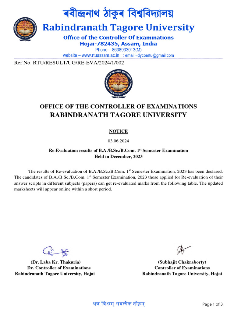 RTU recheck results 2024 | PDF