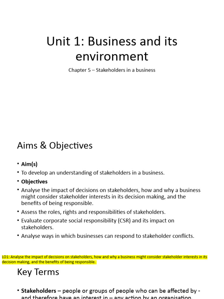 Understanding Business Stakeholders | PDF | Stakeholder (Corporate ...