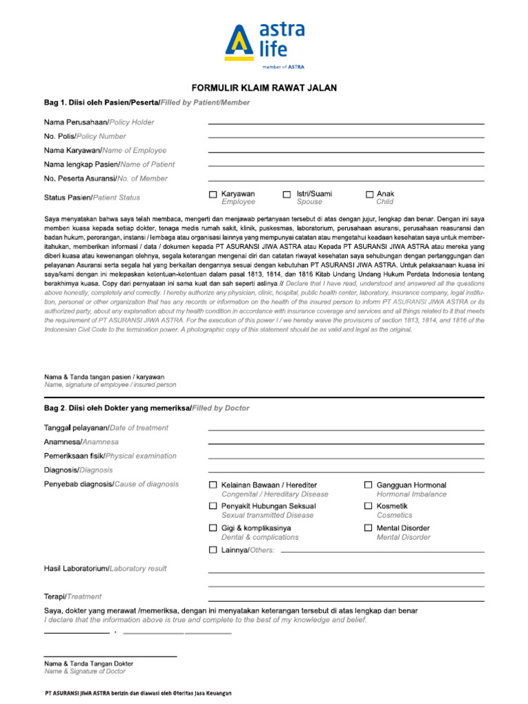 ASTRA LIFE CLAIM FORM | PDF