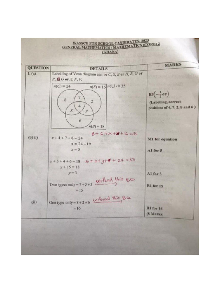 2023 Maths Marking Scheme ? | PDF