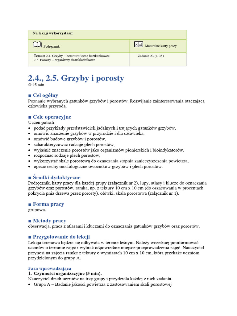 grzyby-i-porosty-scenariusz-lekcji (1) | PDF