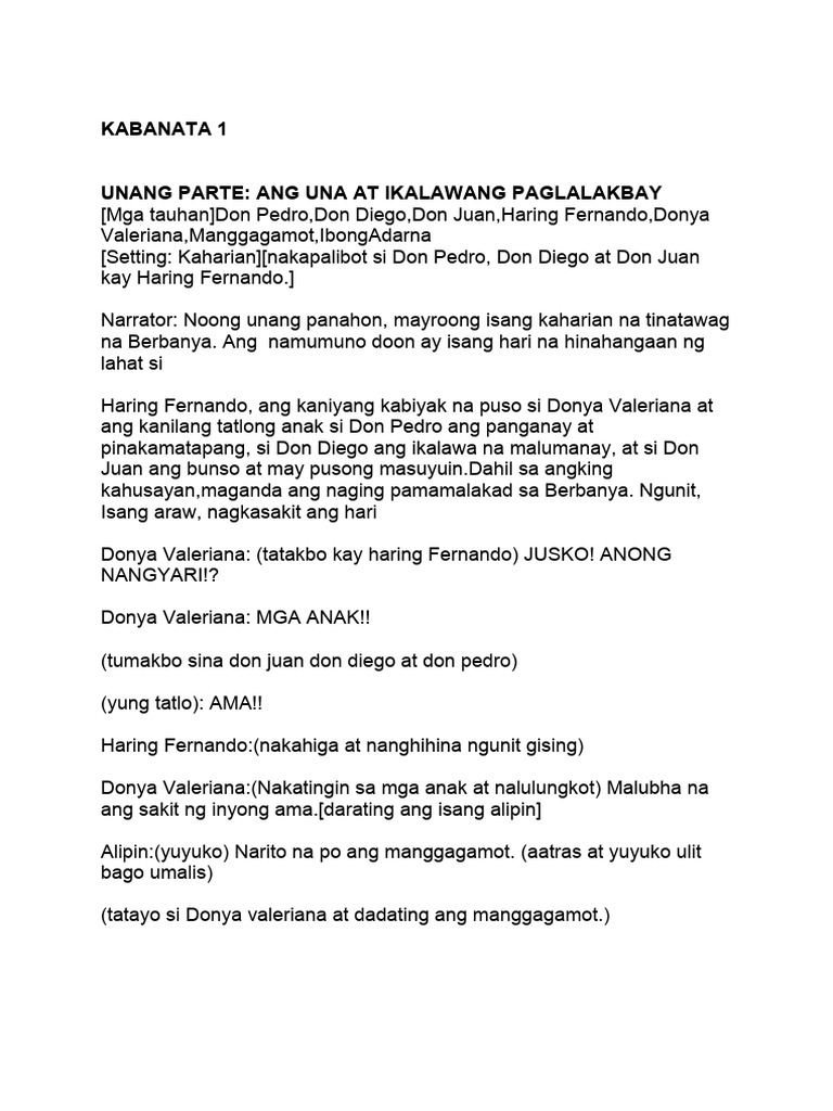 Ibong Adarna Full Script 2 | PDF